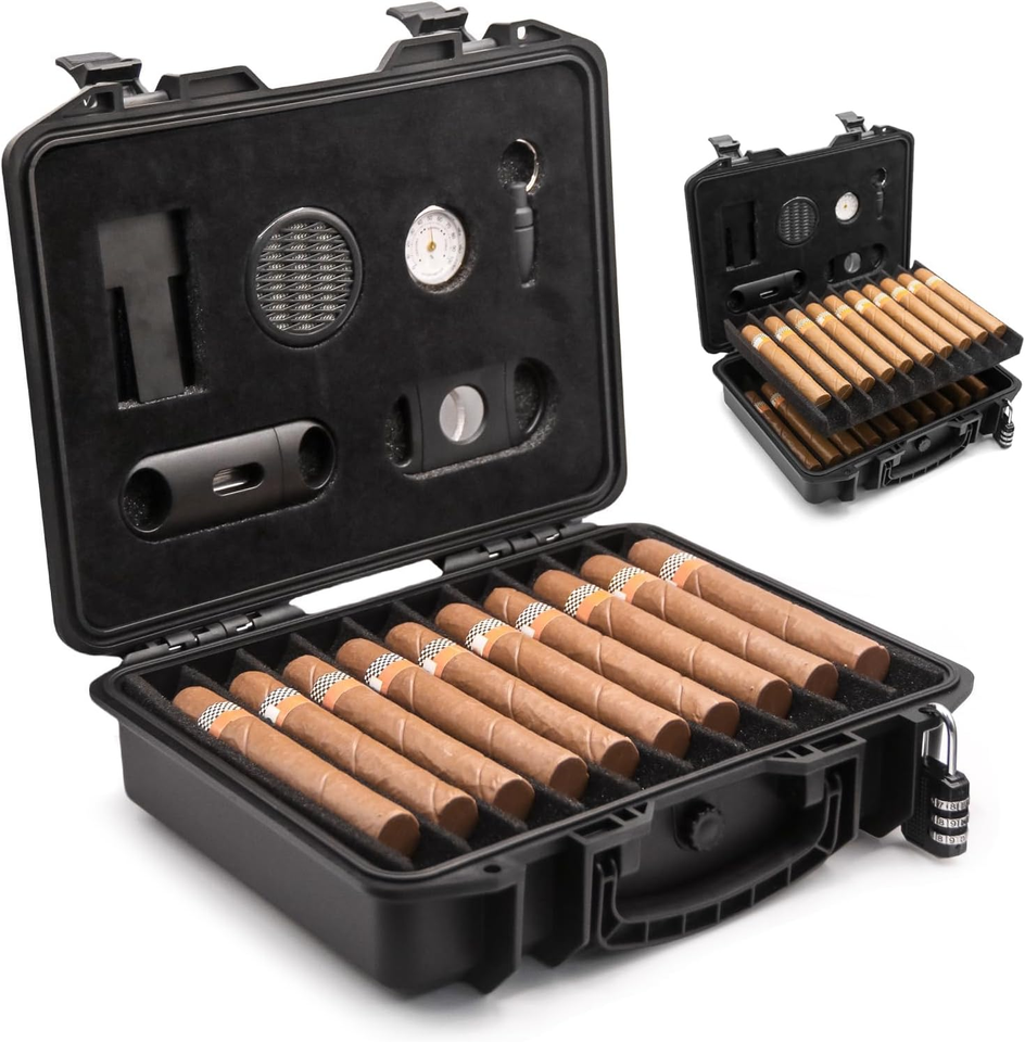 Cigar Travel Humidor Case, Portable Cigar Box Kit | eBay