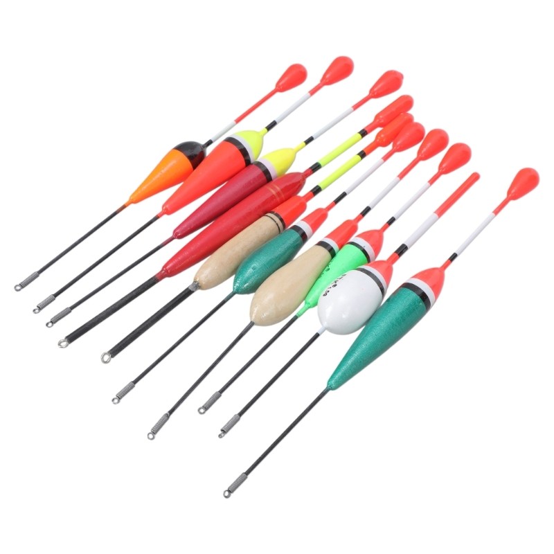 10Pcs Long Tail Fishing Float Set Fishing Bobbers Fishing Light Float ...