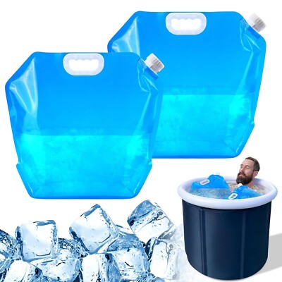 2PC Ice Bags Reusable 10L Reusable Ice&Water Bags for Ice Bath Dry ...