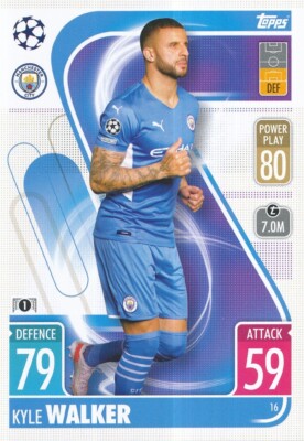 016 MANCHESTER CITY - WALKER KYLE - ENGLAND CARD TOPPS EUROPA LEAGUE ...