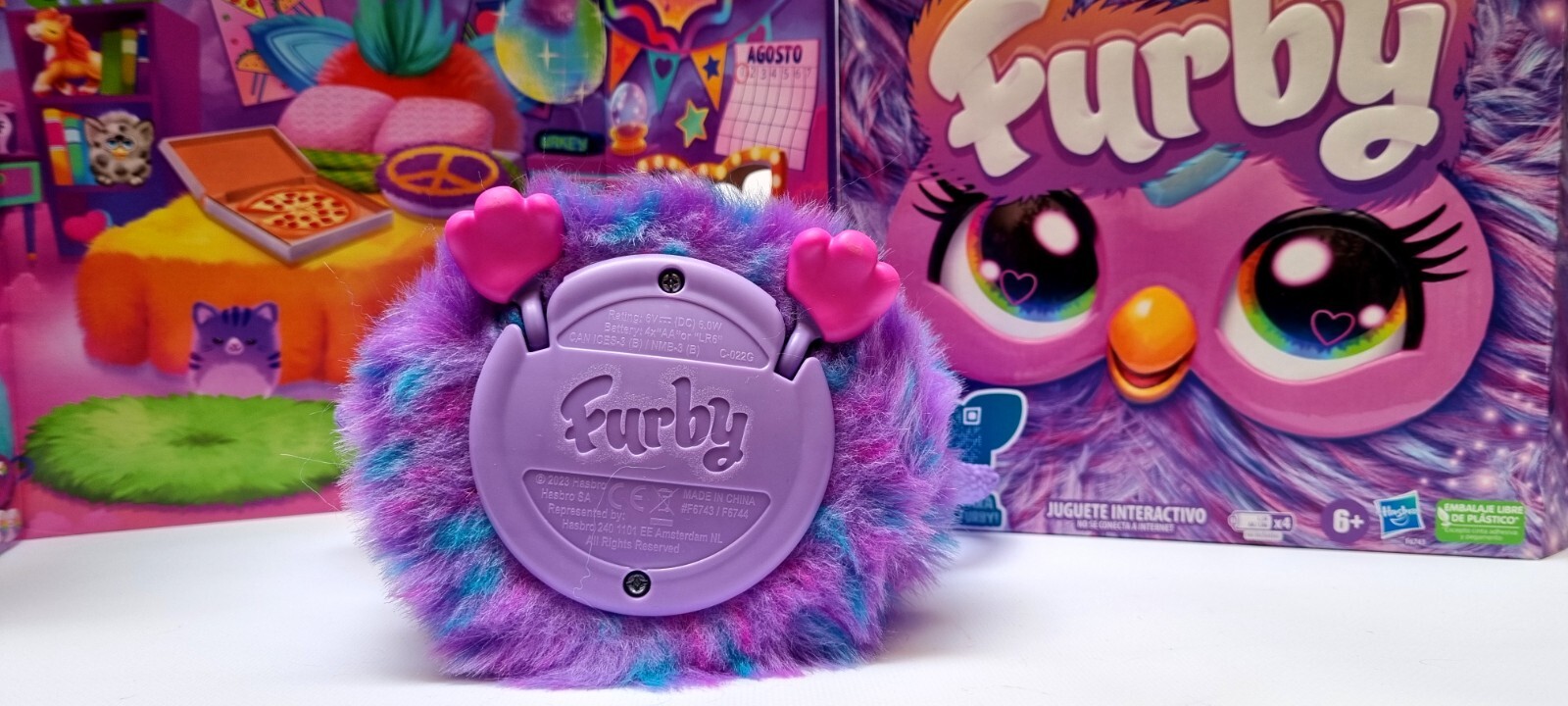 Purple furby 2023 emoto tronic interactive plush toy purple fur NEW IN ...