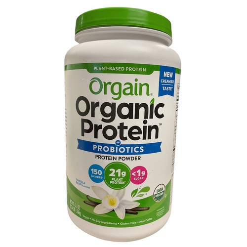 Orgain Organic Plant Protein Powder + Probiotics Vanilla Bean 2.74 lbs ...