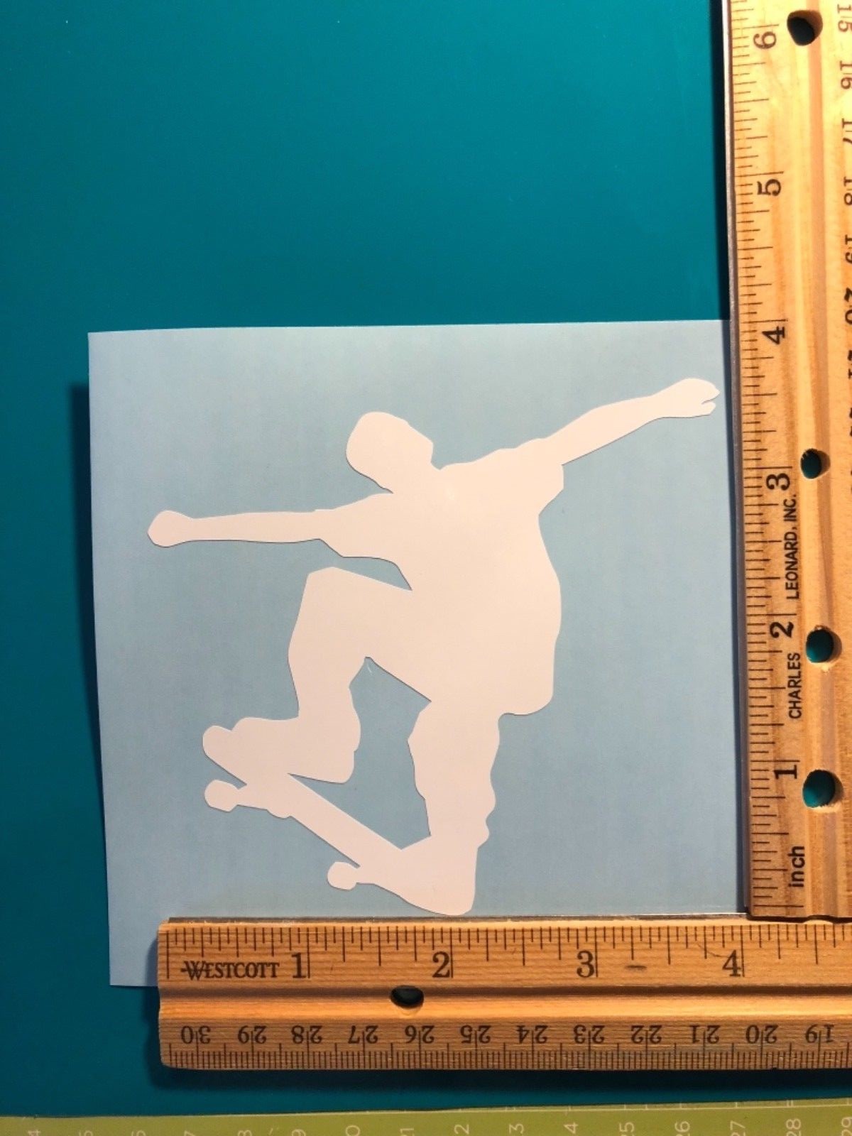 Skateboarding White Vinyl Decal Sticker Window Car Electronics Bumper ...