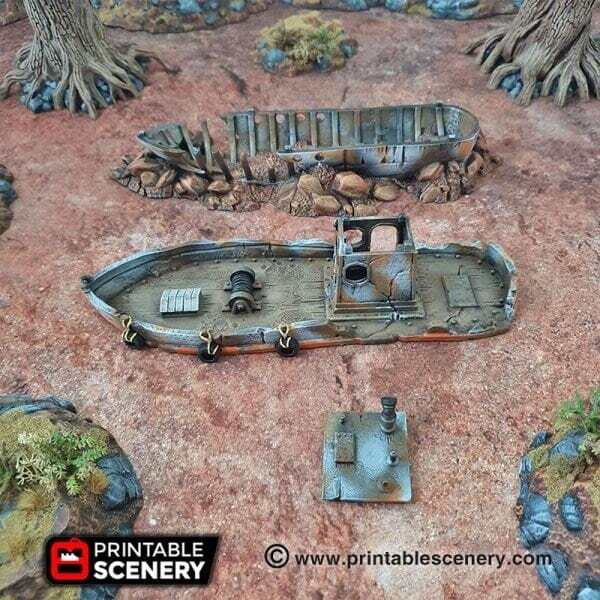 Ruined Boat - Apocalyptic Terrain - Tabletop Terrain Gaslands ...