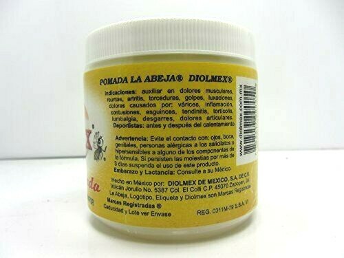 1X POMADA LA ABEJA DIOLMEX 220g DEPORTISTAS,DOLORES MUSCULARES REUMAS Y ...