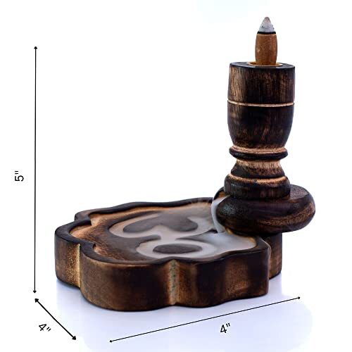 Handmade Wooden Backflow Incense Cone Dhoop Stick Burner Reverse Flow ...