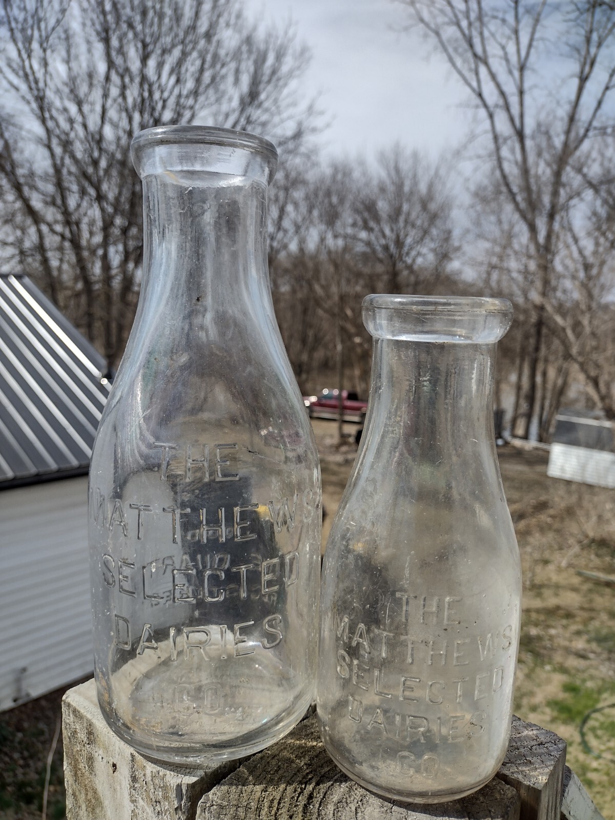 Lot of Two Mathews Selected Dairies (Cincinnati Ohio) Milk Bottles | eBay