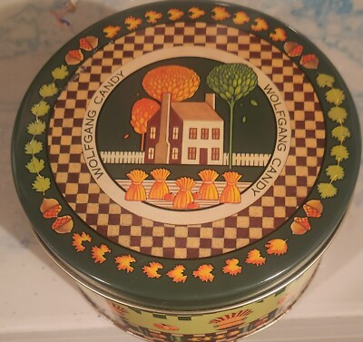 Wolfgang Candy Fall Harvest Collectible Tin - Pumpkin Acorn Leaves | eBay