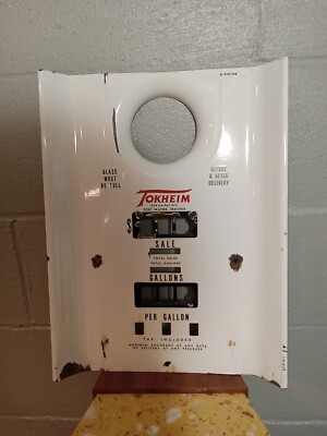 TOKHEIM PORCELAIN GAS PUMP FRONT FACE COVER PANEL SIGN GAS STATION (DE ...