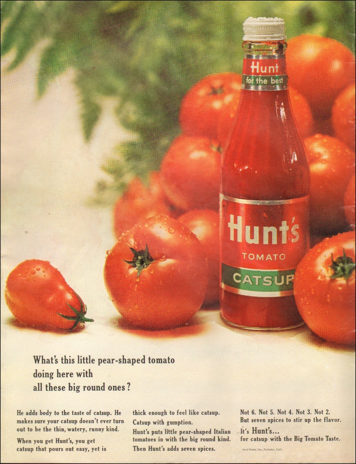 1964 Vintage ad for Hunt's Catsup retro glass bottle photo red 112520 ...