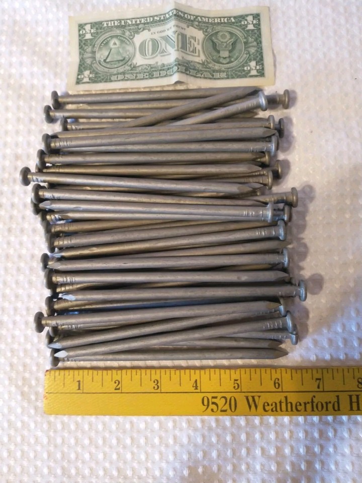5 lbs Galvanized 60 Penny Grip Rite Common Nails 6" Long 60 D 50 ...