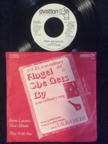 Laura Yager 7” PROMO Vinyl 45 Angel She Gets By & Roses Grow 1973 ...