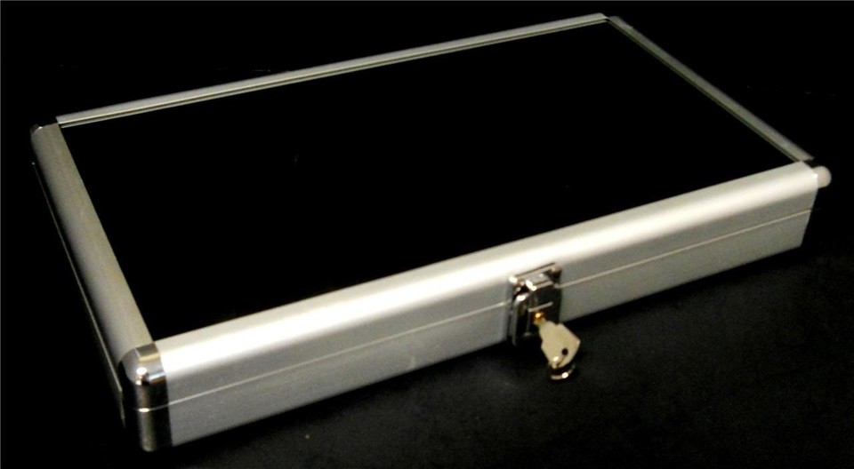 Locking Aluminum Display Case Storage Organizer Sales Case with Black ...