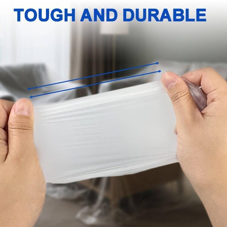 6pcs 4m x 5m Extra Large Plastic Dust Sheets for Decorating & Normal 6 ...