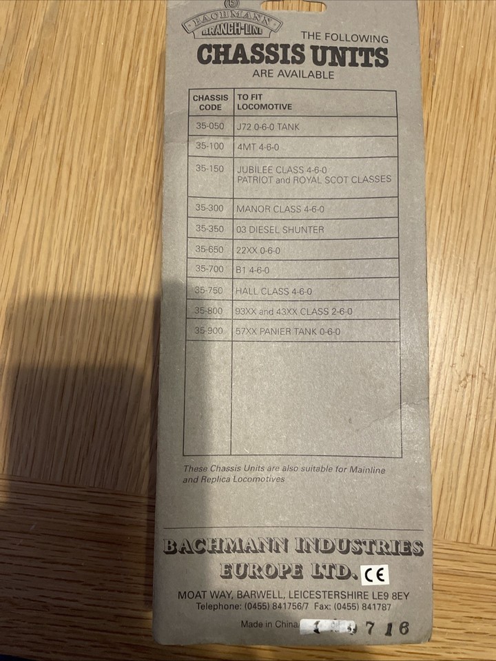 Bachmann 00 Gauge Chassis Unit Suitable For 93XX And 43XX Class 2-6-0 ...