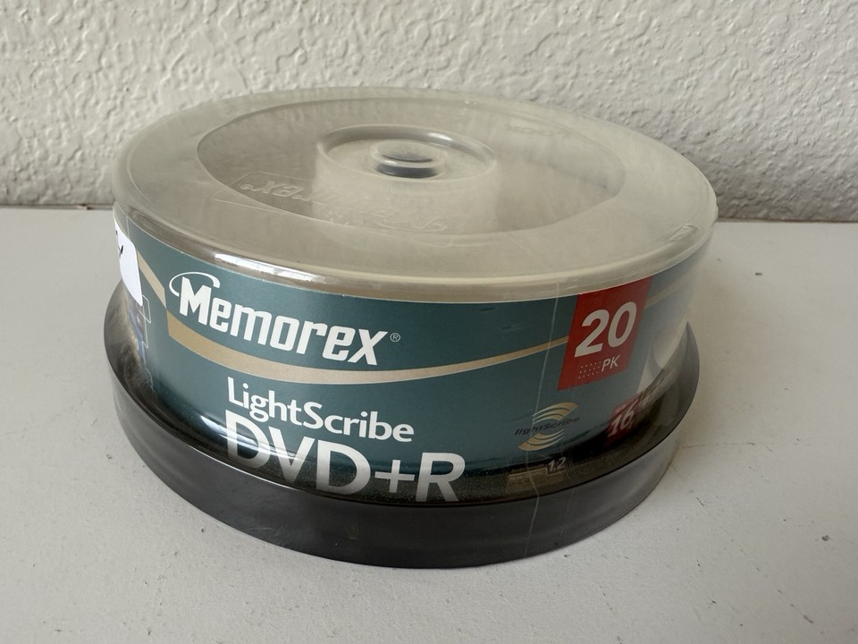 Memorex LightScribe DVD+R 20 Pack 4.7 GB 16x 120 Min Recordable New ...