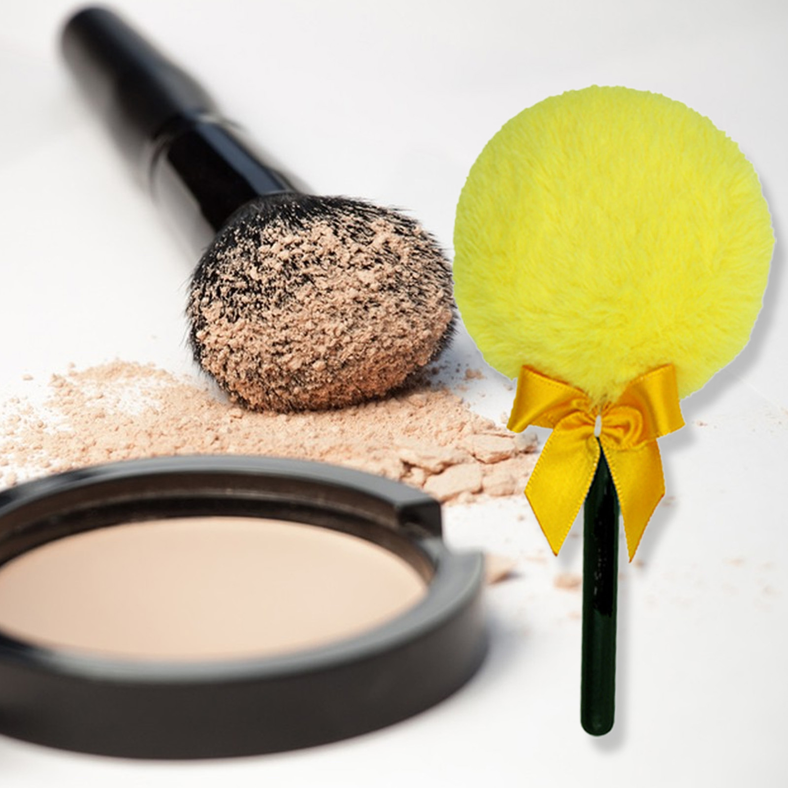 Makeup Powder Puff Comfortable Grip Wet Use Women Lollipop-shaped ...