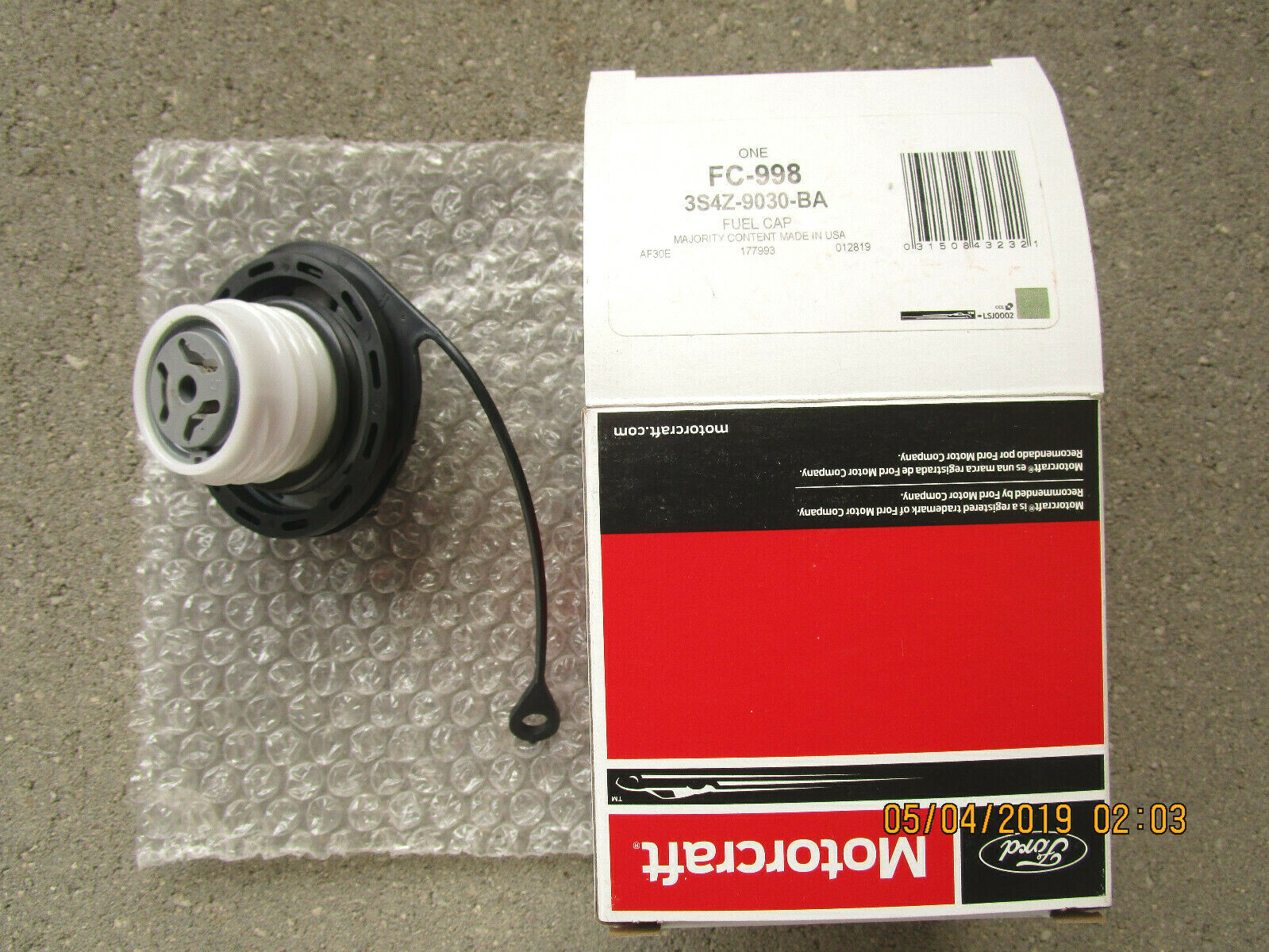 Ford 3S4Z-9030-BA Motorcraft FC-998 Fuel Gas Tank Filler Cap With ...
