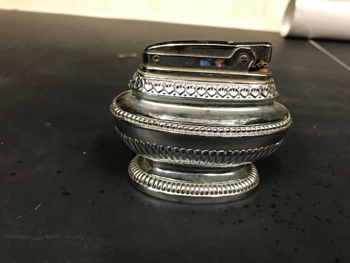 Vintage Table Cigarette Lighters 1930 40's Ronson Crown Silver Plated