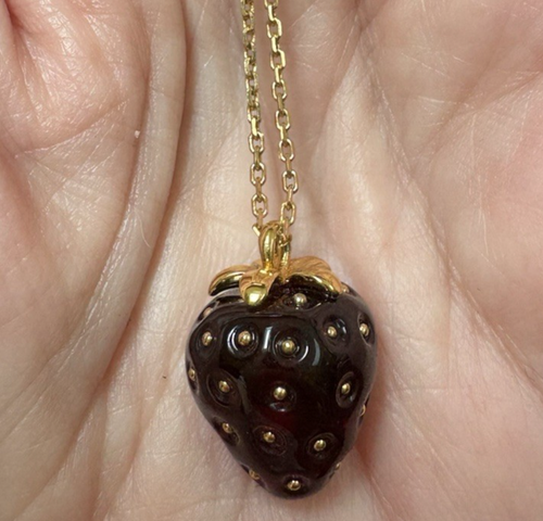 KATE SPADE Picnic Perfect Tutti Fruity Strawberry Mini Pendant Necklace ...