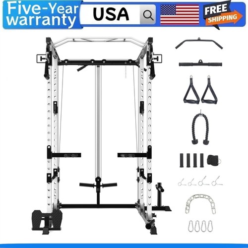️2000 Lbs Power Rack for Home Gym Squat Rack with Cable Pulley System ...