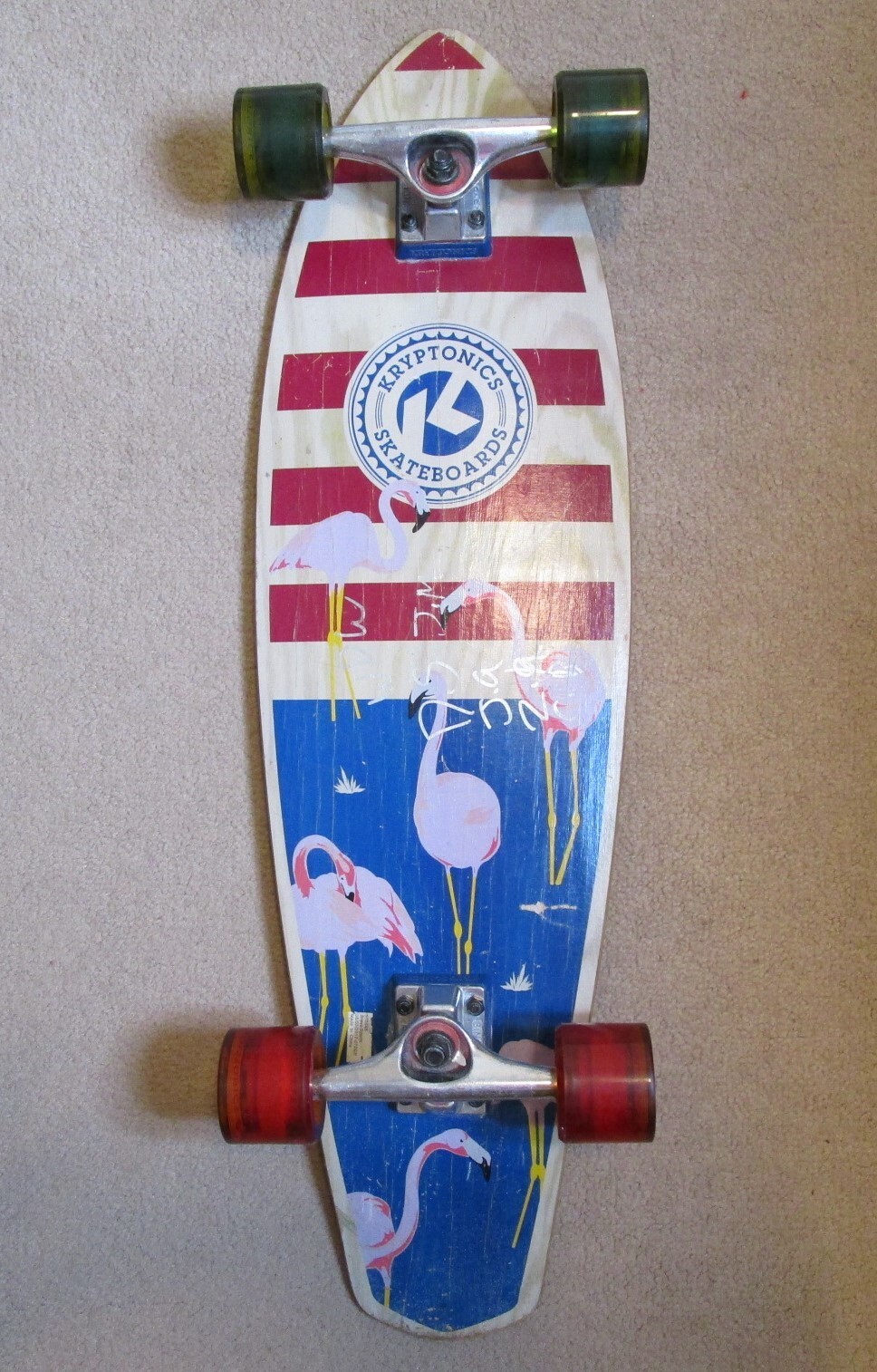 KRYPTONICS 32" Longboard Skateboard w Trucks & 62mm Wheels Autographed ...