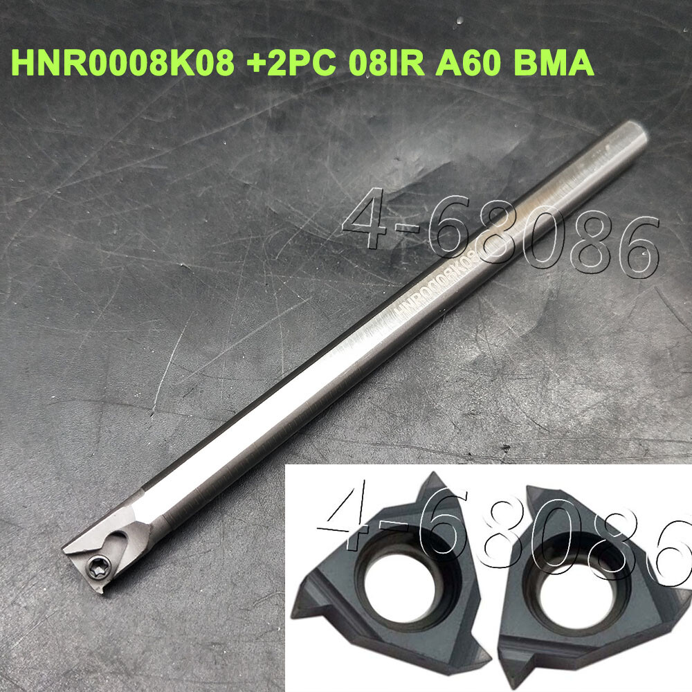 HNR0008K08 Tungsten steel Thread Boring Bar Tool+2PC 08IR A60 Carbide ...