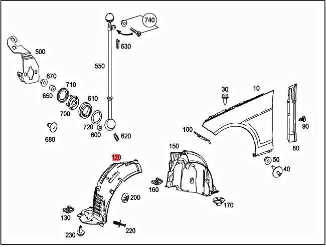 2011 Mercedes-Benz E350 Sedan Fender Liner Right Front Forward Half ...