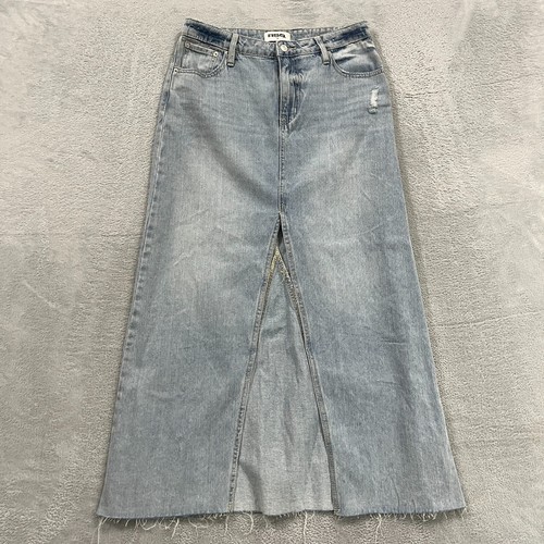 RSQ Maxi Skirt Women's 28 Denim Middle Slit Cargo Y2K Long Distressed ...
