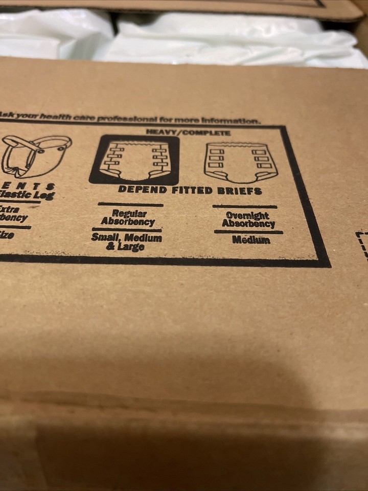 1987 Vintage Depends Full Sealed Case Mint Condition Size Large 72 ...