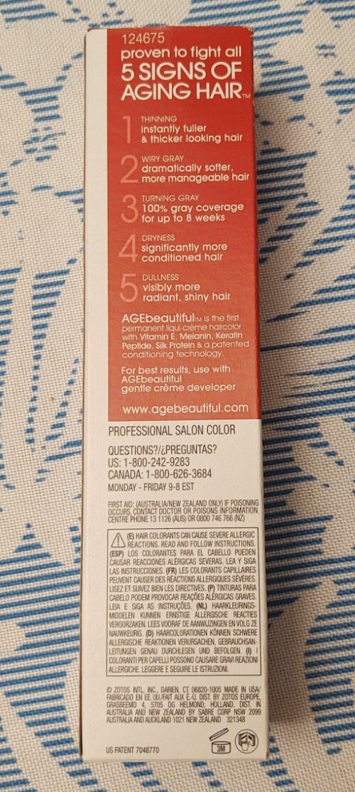 Zotos Age Beautiful Hair Color Permanent 7RC Dark strawberry blonde ...