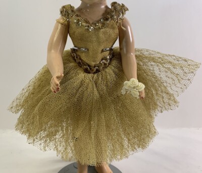 Elise Madame Alexander Doll Dress ONly Gold Ballerina Tutu Outfit ...