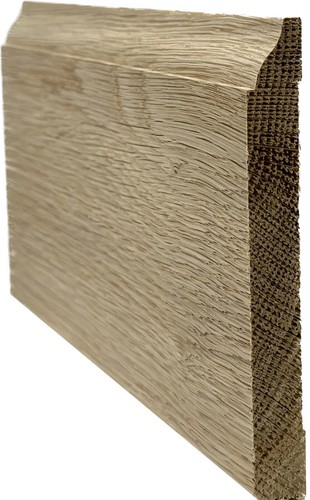 Unfinished White Oak Baseboard Moulding 9/16 in x 4-1/2 in x 7 ft Solid ...