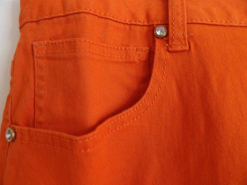 New Directions Orange Stretch Weekend Skinny Jeans Size 16 NWT | eBay