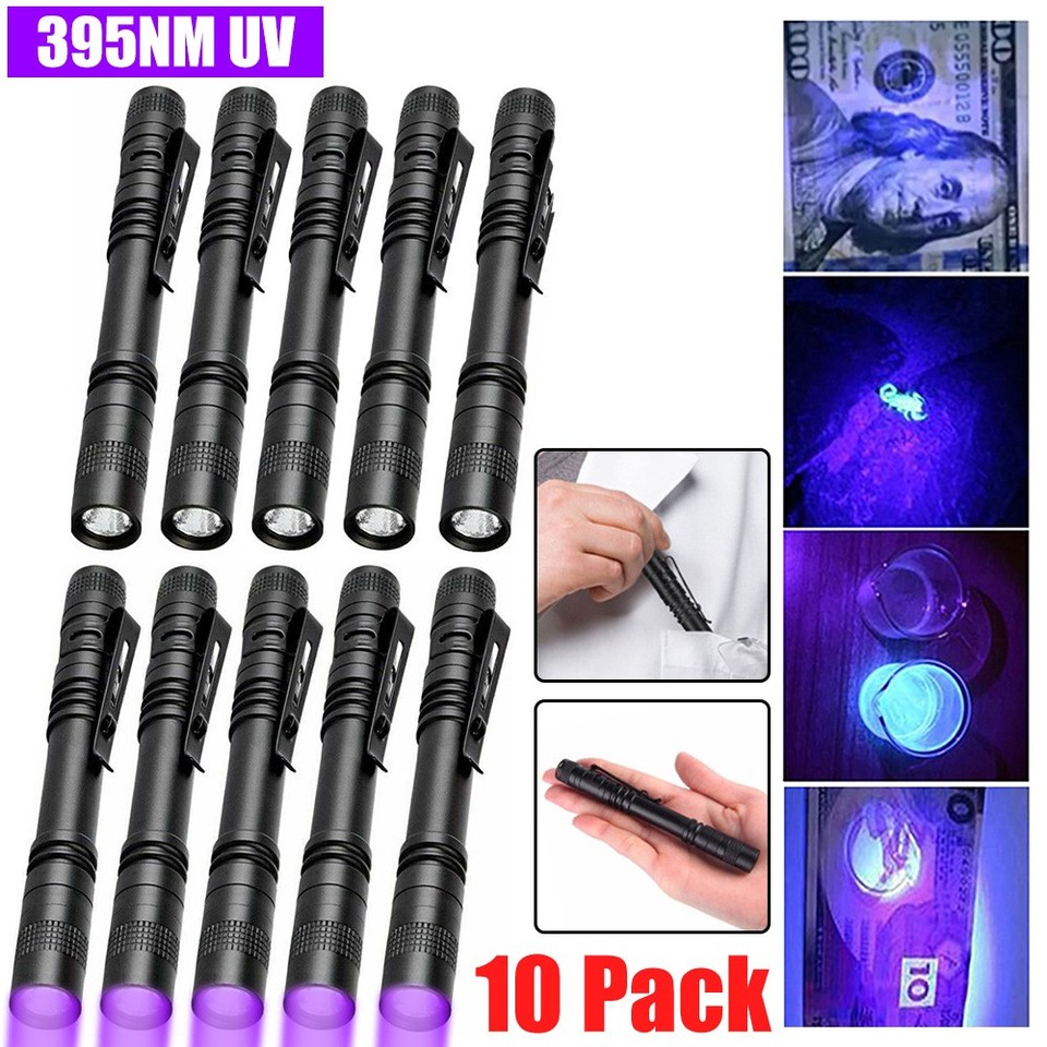Zoomable 395nm UV Light Penlight Black Light Scalable Clip Pen Light ...
