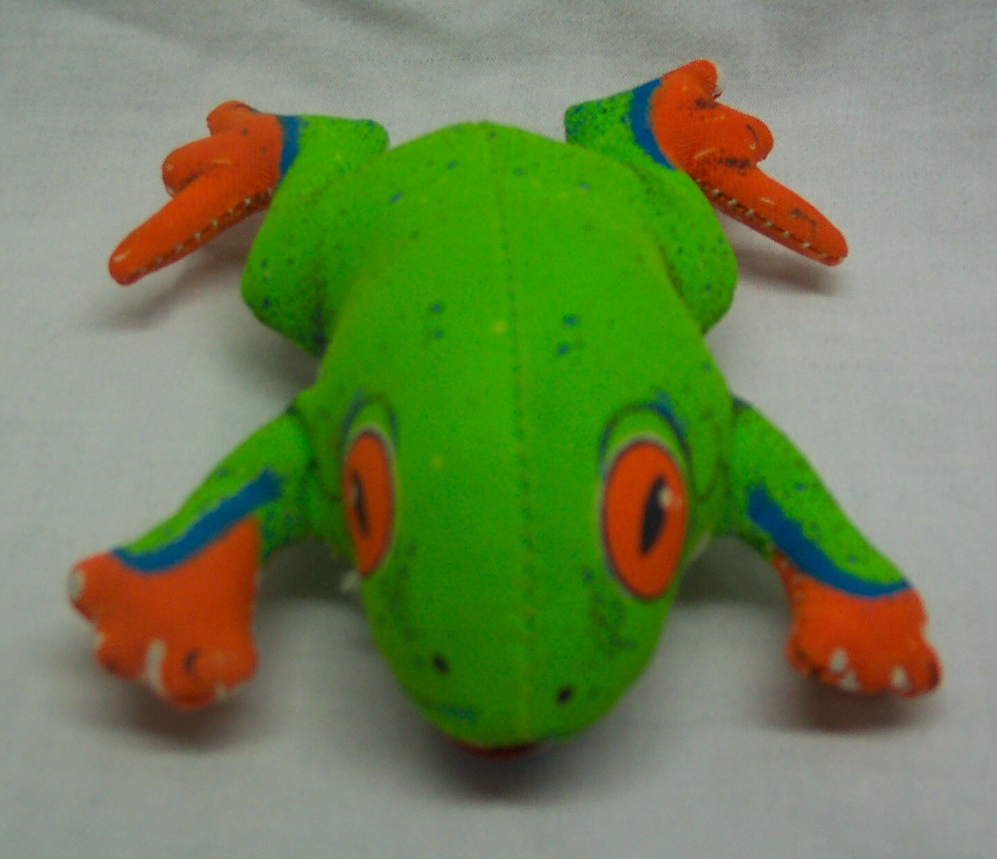 BRIGHT GREEN TREE FROG W/ OPENING MOUTH 4" Plush STUFFED ANIMAL Toy ...