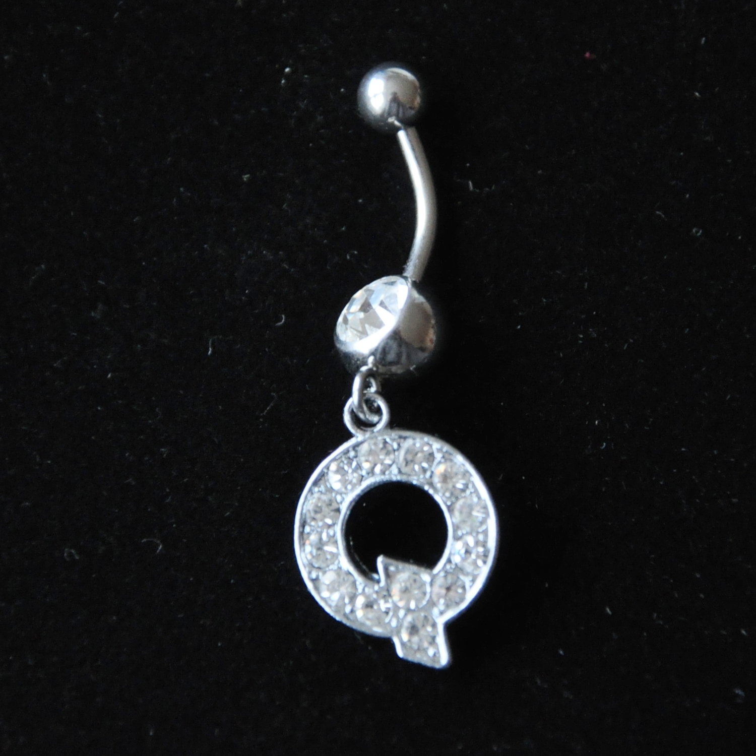 1 x Sparkle Stunning Initial Alphabet Letter Belly Bar Ring Navel ...