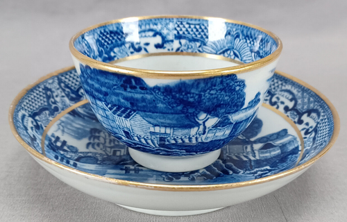 New Hall Trench Mortar Pattern Porcelain Tea Bowl & Saucer Circa 1790 ...