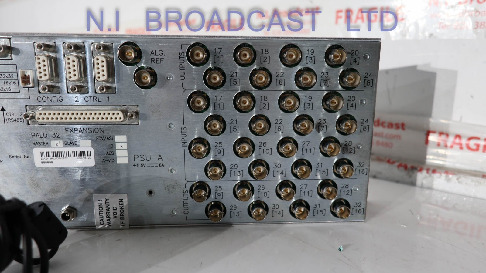 Snell Wilcox Halo 32x32 HDSDI / SDI video router with power supply ...