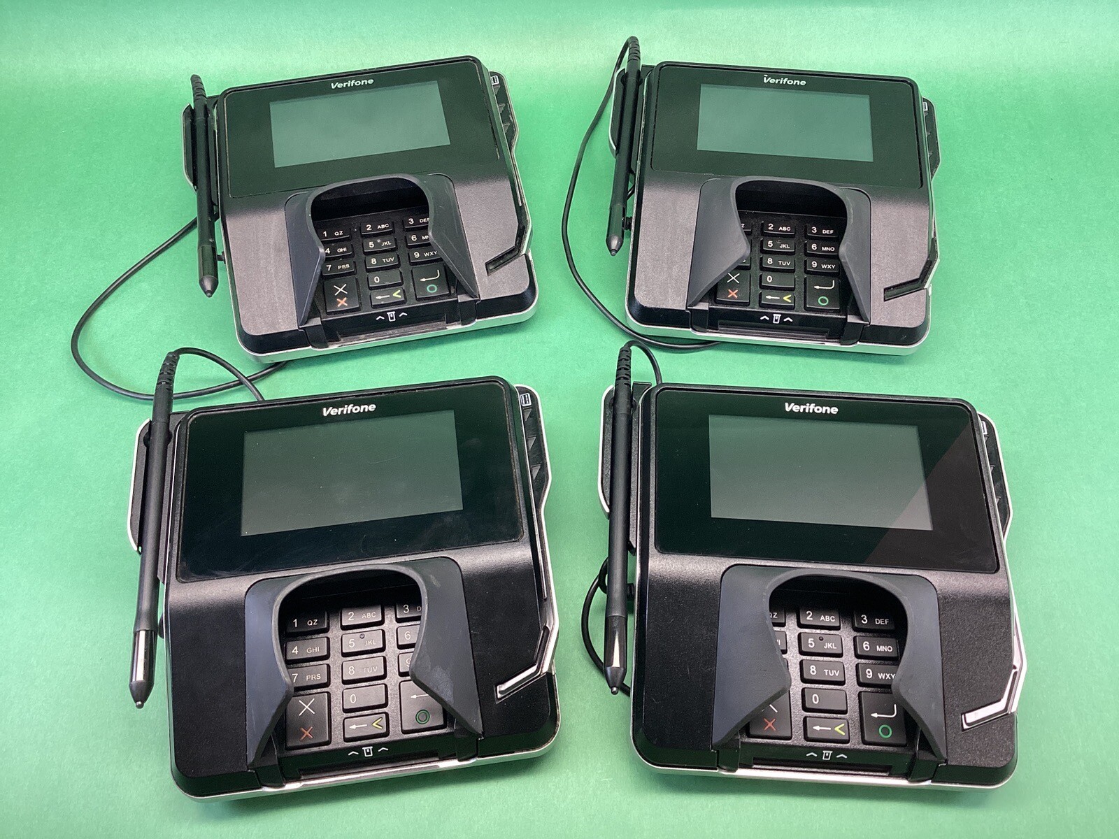 Lot of 4- VeriFone MX 915 M177-409-01-R Credit Card Terminals + Wands ...