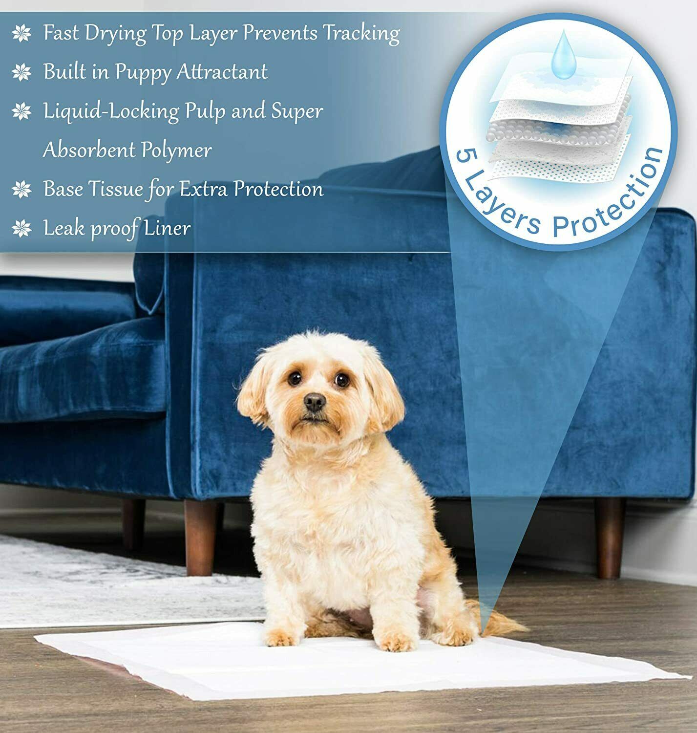 1-200 Large Puppy Training Trainer Train Pads Toilet Pee Wee Poo Dog ...