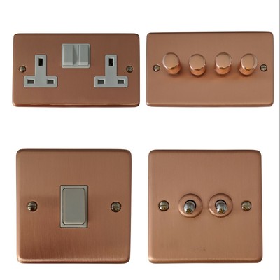 Rose Gold CRGW Plug Sockets, Light Switches, Dimmer Switch, Cooker ...