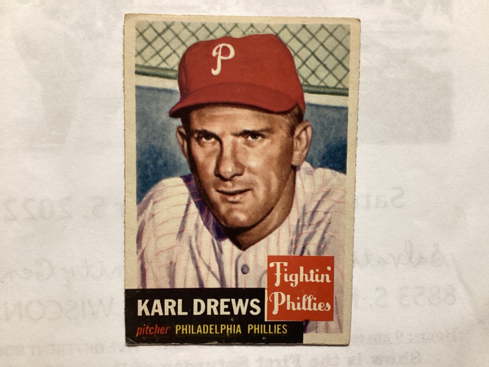 1953 Topps KARL DREWS #59 Philadelphia Phillies VG | eBay