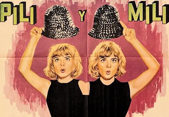 F434 DOS CHICAS LOCAS LOCAS original Mexican poster 1965 Pili & Mili | eBay