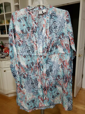 Take Two Clothing Co Womens Size XL Multicolor Paisley Long Sleeve W ...