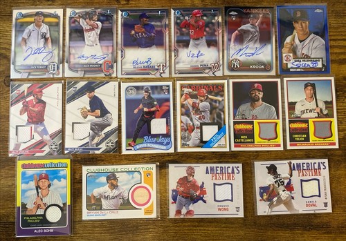 Lot of 16 Baseball Card Autos and Relics from Topps and Panini - HUGE ...