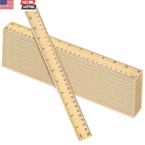 24 Pack Wooden Ruler 12 Inch, Rulers Bulk for Classroom, Wood Ruler ...