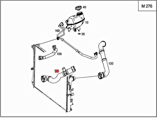 MERCEDES Mercedes-Benz OEM 2015 C300 Radiator Coolant-lower Hose ...
