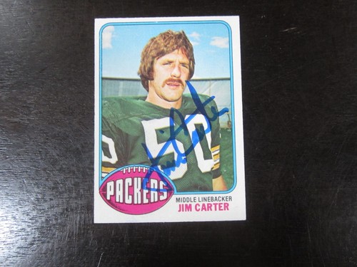 1976 Topps # 141 Jim Carter Autograph Signed Auto Card (M2) Green Bay ...