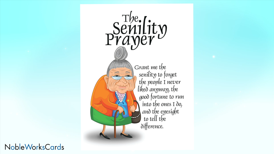 1 Large Funny Birthday Greeting Card - Senility Prayer J9046BDG | eBay